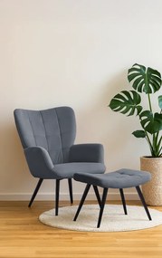 Křeslo s podnoží, šedá Velvet látka/černá, HABEN