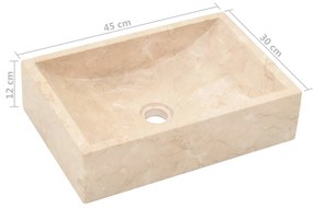 Koupelnová skříňka dřevo teak a umyvadla mramor krémová - Default Title