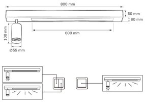 LED Stropní svítidlo PARIS LED/24W/230V + 1xGU10/10W černá