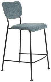 OnaDnes -20% Šedo-modrá  manšestrová barová židle ZUIVER BENSON 64,5 cm