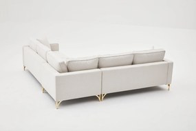 Hanah Home Rohová pohovka BERLIN krémová se zlatou 258 cm