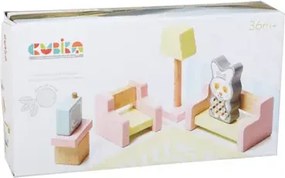 CUBIKA 15030 Obývací pokoj - dřevěný nábytek pro panenky / od 3 let