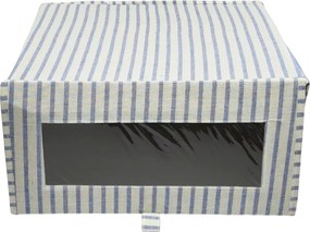 Sinsay - Skládací úložný box s pruhy a okénkem - námořnická modrá