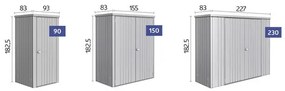 Biohort Skříň na nářadí 90, šedý křemen metalíza