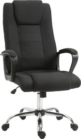 Kancelářská židle Vinsetto s funkcí houpání a opěrkou hlavy, ergonomická pracovní židle, otočná, výškově nastavitelná, černá s texturou lnu 62 x 76 x