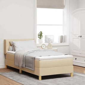 Postel s boxspringem s čelo Krémová 200 x 100 cm textil 3341284