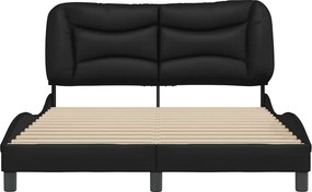 Rám postele bez matrace Hvar černý 140x200 cm umělá kůže 3208002
