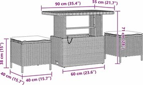 vidaXL Sada zahradních pohovek s polštářem 9 pcs Béžová a krémová [3364366]