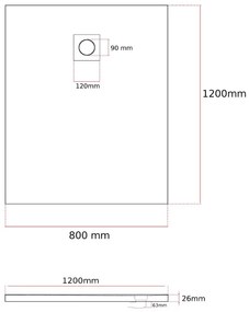 Erga Oldaf, SMC obdélníková sprchová vanička 120 x 80 cm, černá matná, ERG-GMA-OL-80120BK