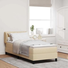 Postel s boxspringem s čelo Krémová 80 x 200 cm textil 3340057