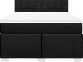 Box spring postel s matrací černá 140x200 cm textil 3285913