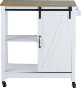 Kuchyňský vozík na kolečkách LANDHAUS, bílý, MDF, WENKO