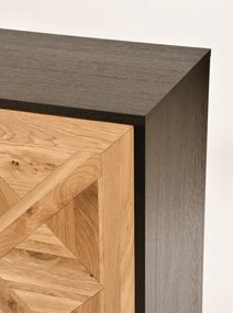 Komoda Indus 117 cm z masivu dub přírodní/grafit