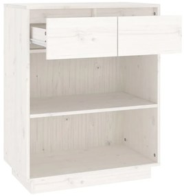 Konzolová skříňka bílá 60 x 34 x 75 cm masivní borové dřevo - Default Title