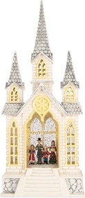 Kouzelný vánoční sbor v kostele – hrací skříňka s LED - 17*10*41 cm / 3*AA/ USB