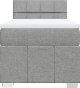 Box spring postel s matrací světle šedá 90x200 cm textil 3286951