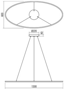 Redo 01-3299 - LED Stmívatelný lustr na lanku LEO LED/67W/230V černá