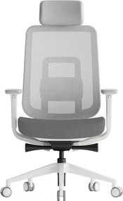 Kancelářská ergonomická židle K42 WHITE SP – síť/ čalouněná, šedá