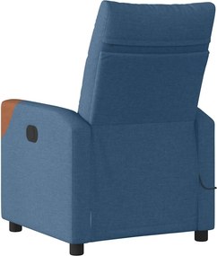Elektrické masážní polohovací křeslo modré textil 3324004