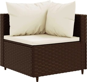 8dílná zahradní sedací souprava s poduškami hnědá polyratan 3308233
