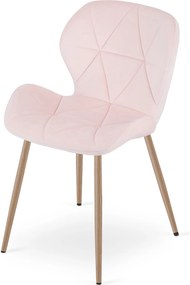 Jídelní židle MANGO VELVET, světle růžová