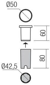 Redo 90044 - LED Venkovní zápustné svítidlo INCAS LED/2,3W/230V IP65