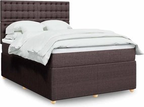 Box spring postel s matrací tmavě hnědá 140x190 cm textil 3294368