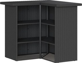 3dílný zahradní barový set s poduškami černý polyratan 3261502