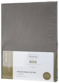 MAKOSATENOVÉ PROSTĚRADLO NOVA S GUMIČKOU 200X220 CM, VÝŠKA 30 CM ŠEDÁ