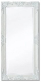 Nástěnné zrcadlo barokní styl 100 x 50 cm bílé 243679