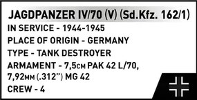 COBI 2668 Jagdpanzer IV/70 (V) Sd.Kfz.162/1 / Plastová stavebnice / 1:
