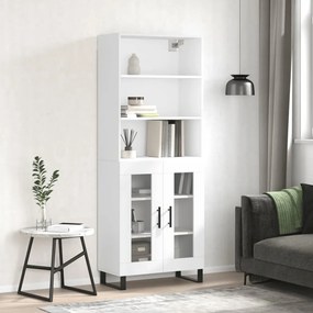 Skříň highboard bílá 69,5 x 34 x 180 cm kompozitní dřevo