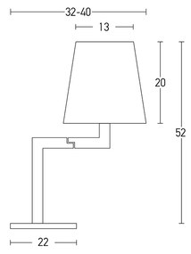 Zambelis H06-WH stolní lampa chrom, 1xE27, 52cm