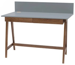 Šedý psací stůl s podnožím z jasanového dřeva Ragaba Luka Oak, délka 110 cm