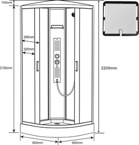 BPS-koupelny Hydromasážní box HYD-Novita 90, 90x90