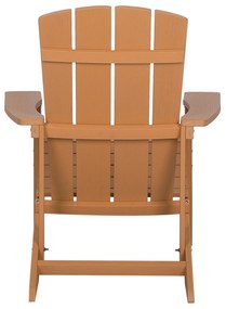 Zahradní židle s podnožkou barva týkového dřeva ADIRONDACK Beliani