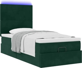 Osmanský rám postele s matracemi tmavě šedá 80x200cm samet 3314213
