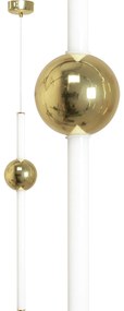 Toolight - LED stropní lampa závěsná 60cm 12W APP476-CP, bílá-zlatá, OSW-00608
