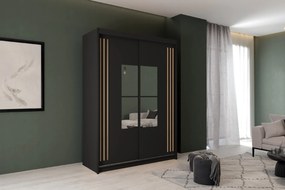 ARK Šatní skříň IKING, Černá/Dub Artisan 150 cm