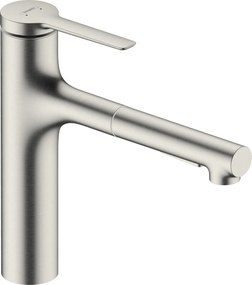 Dřezová baterie Hansgrohe Zesis M33 s vytahovací sprškou, 2 proudy nerez 74823800