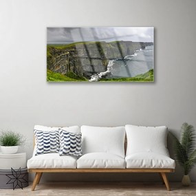 akrylový obraz Záliv Skály Voda Krajina 100x50 cm