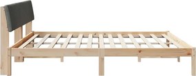 Rám postele s čelo hnědá a tmavě šedá 200 x 200 cm 3394349
