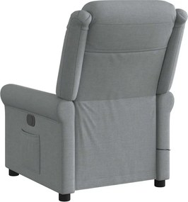 Elektrické masážní polohovací křeslo světle šedé textil 3303304