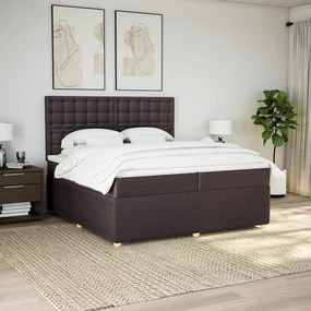 Box spring postel s matrací tmavě hnědá 200x200 cm textil 3292180