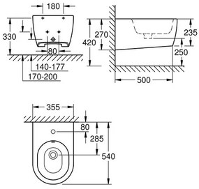 Grohe Essence Závěsný bidet, alpská bílá  3957400H