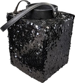 Lucerna s flitry LOFTY GLAM 27 cm, černá