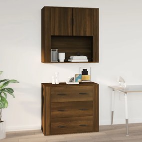 Nástěnná Skříňka Hnědý Dub 80X33X80 Cm Kompozitní Dřevo