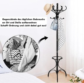Costway Věšák na šaty s 12 háčky, černý