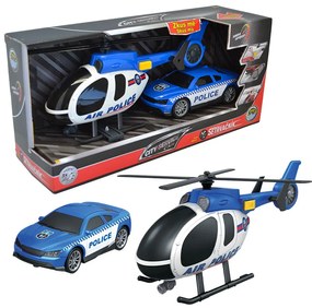 CITY SERVICE CAR - 1:14 Policie set vrtulník + auto