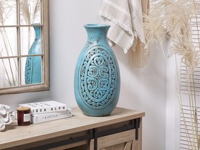 Pálená hlína Dekorativní váza 51 Modrá MEGARA Beliani